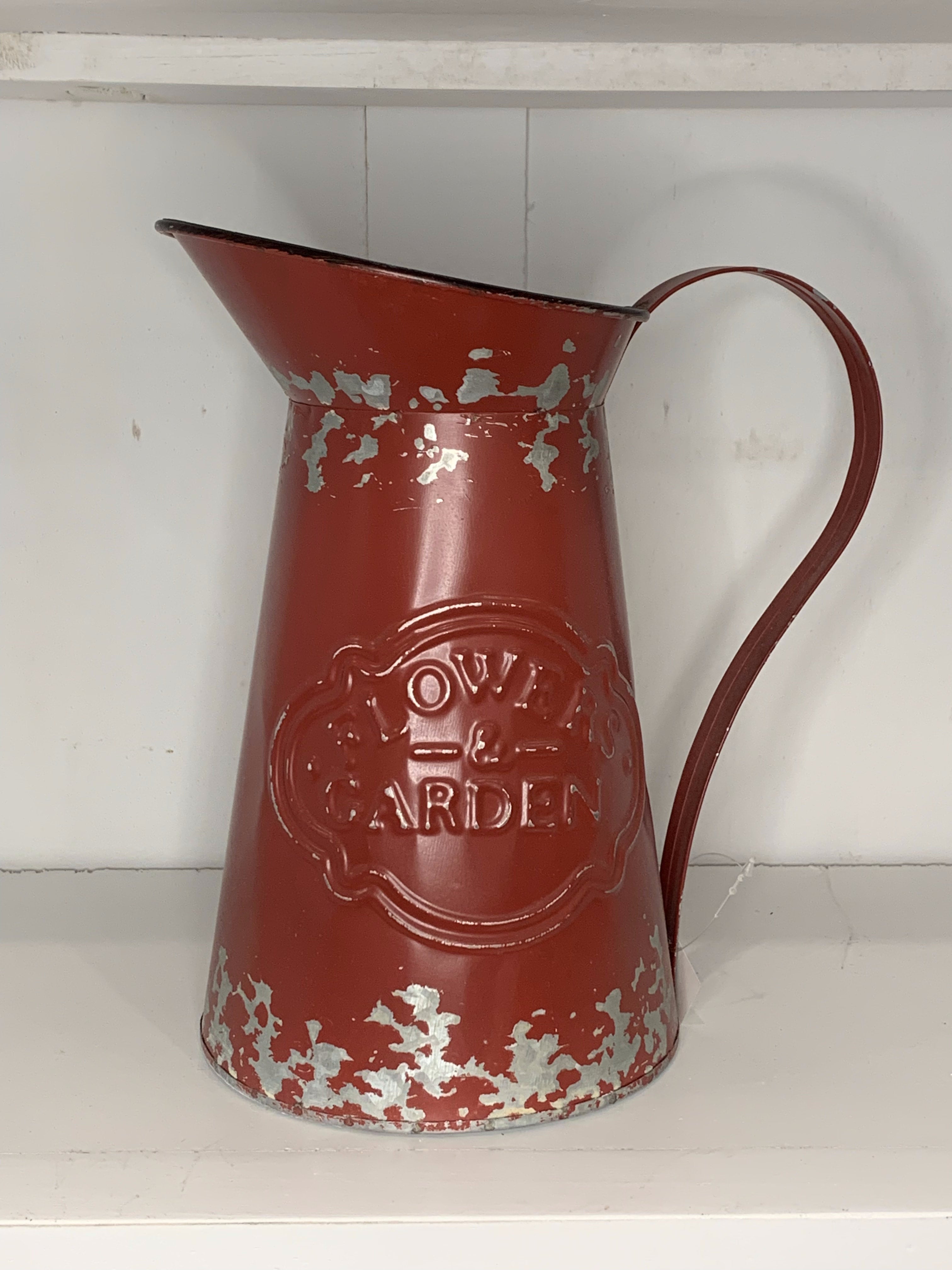 Red Flower Pitcher | The Rustic Farmhouse