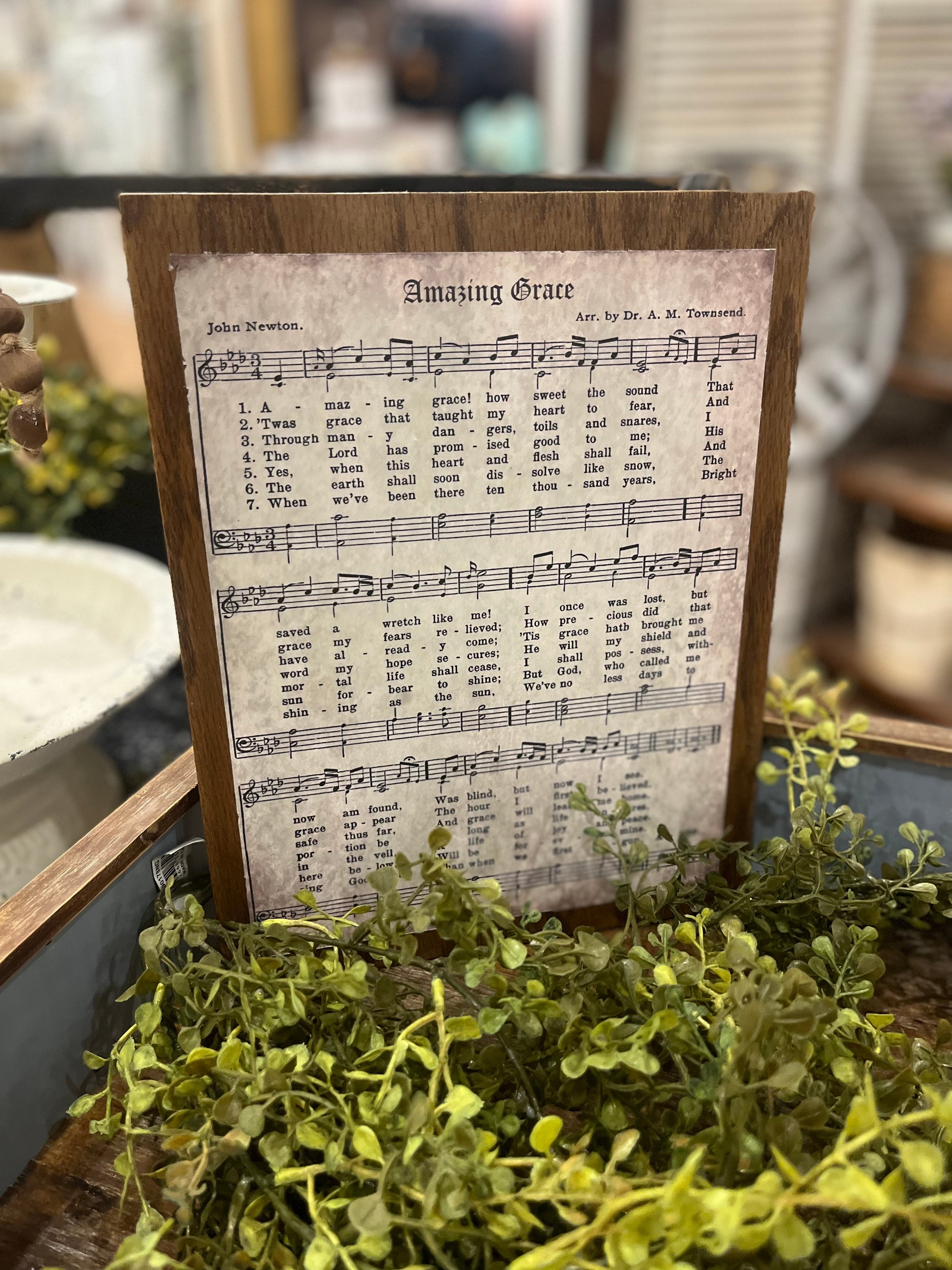 Amazing Grace Music Hymn Sign | The Rustic Farmhouse